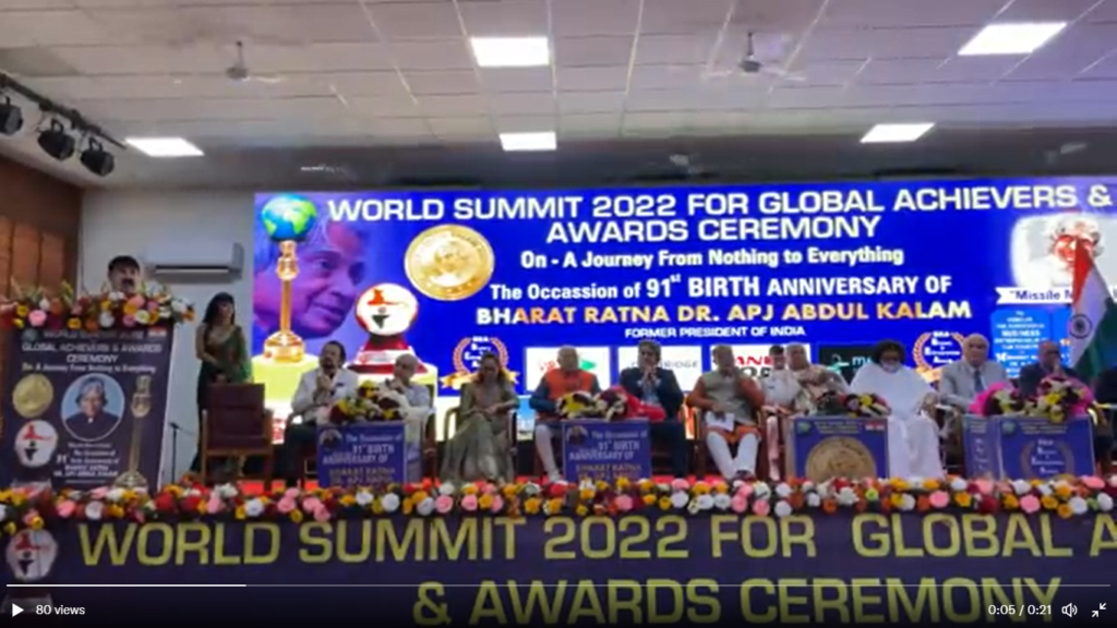 World Summit 2022 for Global Achievers & Award Ceremony on the occasion ...